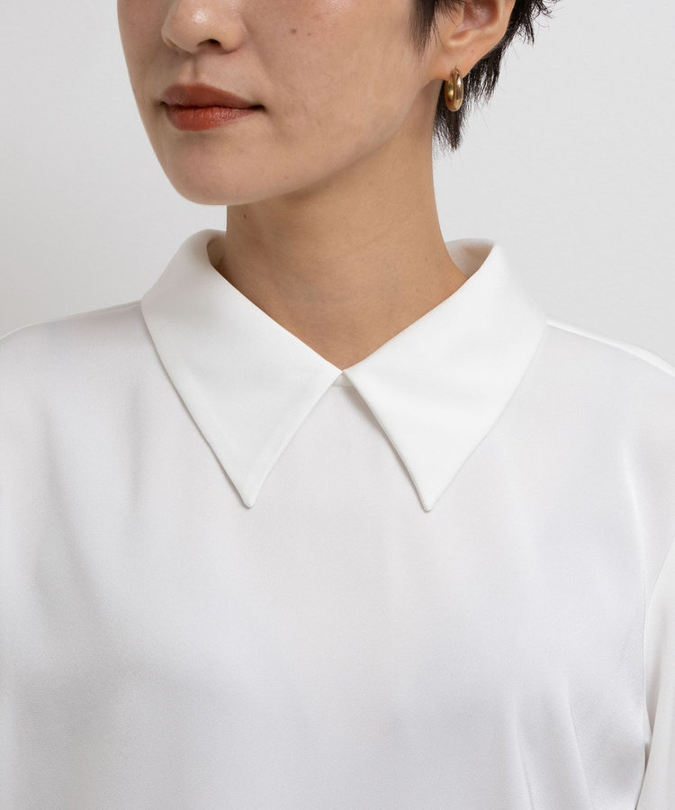 ノーリーズ（NOLLEY’S）/◇【WEB限定】ウォッシャブルオトナサテン衿カフス付きＴブラウス ◇【WEB限定】ウォッシャブルオトナサテン衿カフス付きTブラウス（5